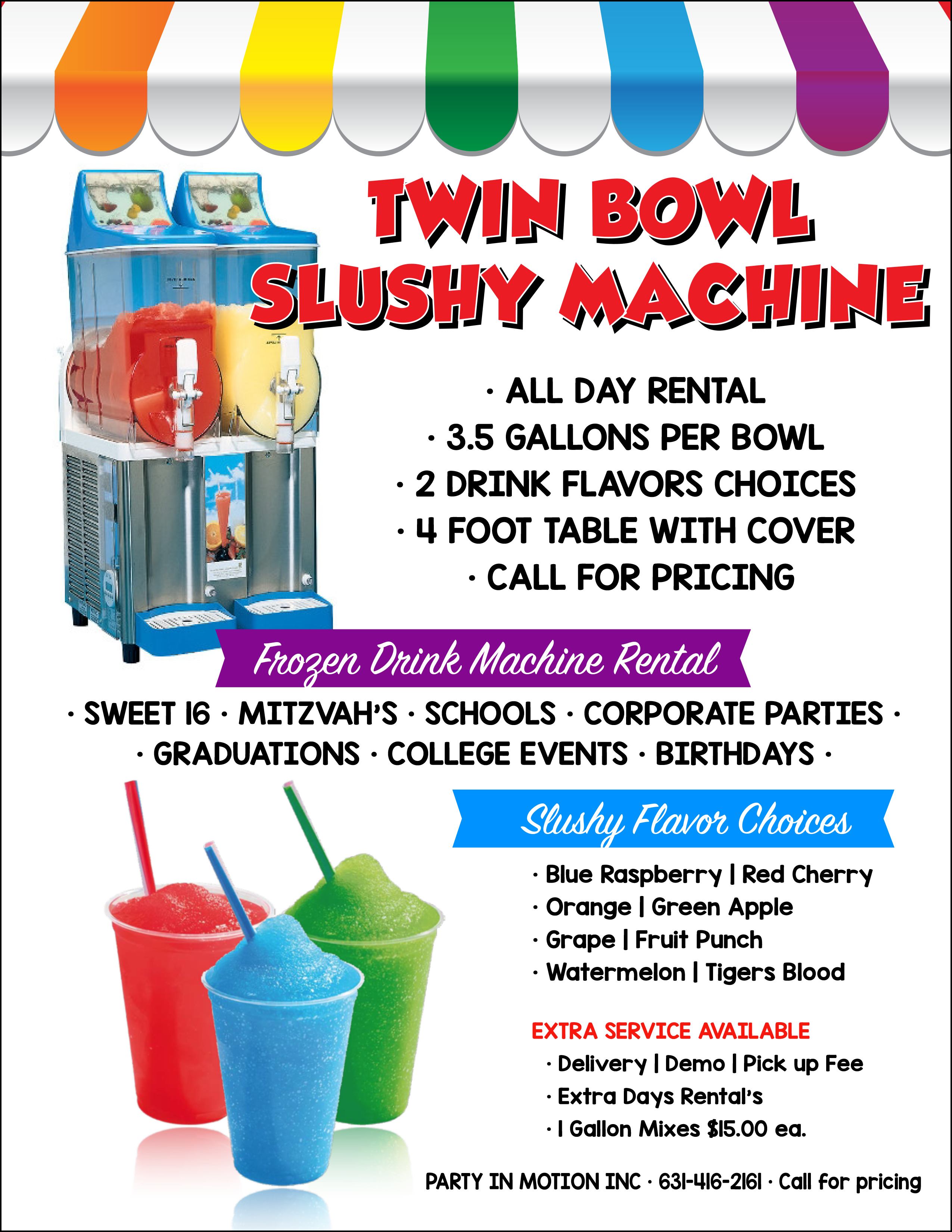 Frozen Desserts Cart Rental Long Island | Party In Motion